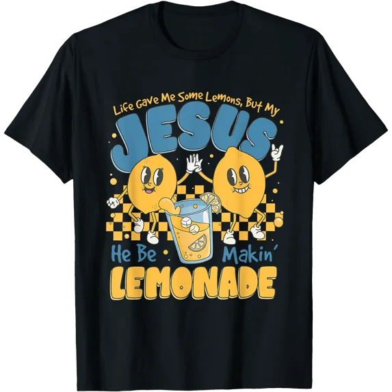 Cheerful Retro Cartoon Lemonade T-Shirt - Inspirational Christian Faith ...