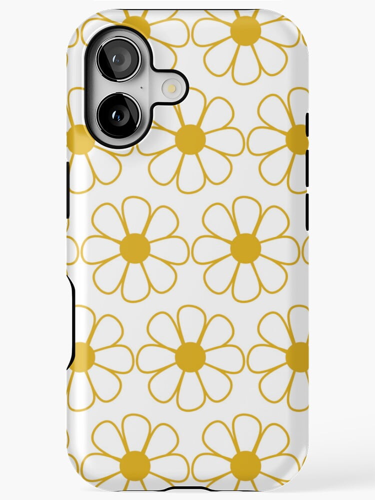 Cheerful Retro Daisy Groovy Flower Pattern iPhone Case 11 12 13 14 15 ...