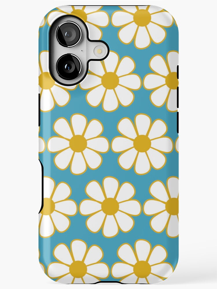 Cheerful Retro Daisy Mustard Bright iPhone Case 11 12 13 14 15 16 17 ...