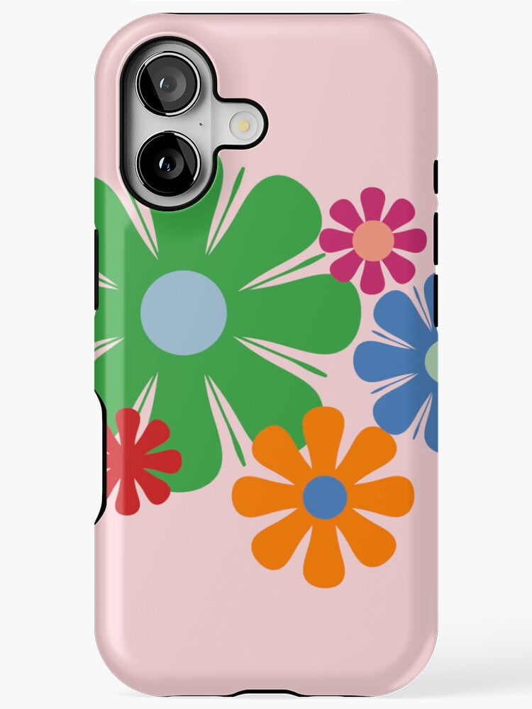 Cheerful Retro Flowers 60s 70s Spring iPhone Case 11 12 13 14 15 16 17 Pro Max - Walmart.com