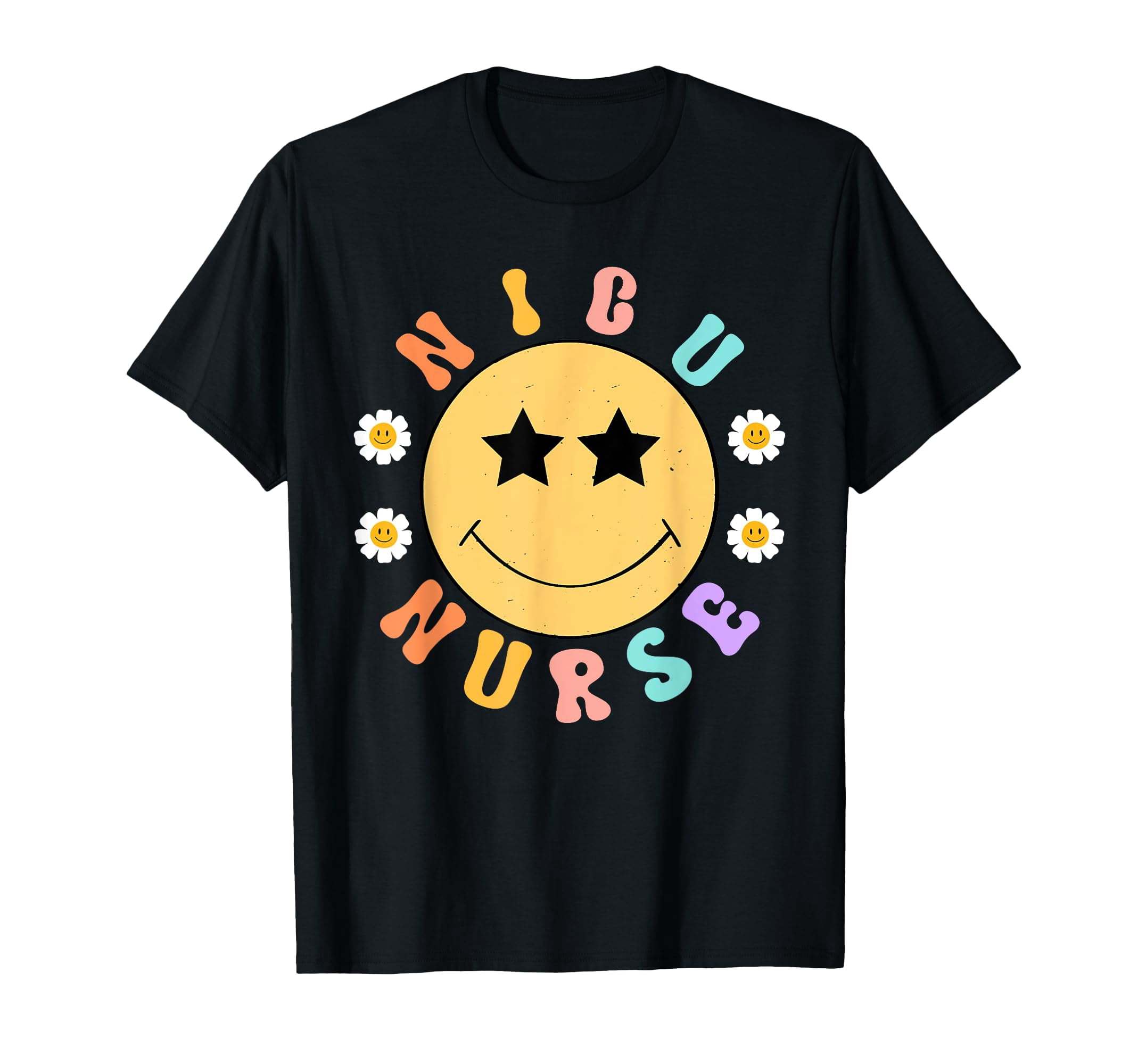 Cheerful Smiley Face NICU Nurse T-Shirt for Neonatal Care Support ...