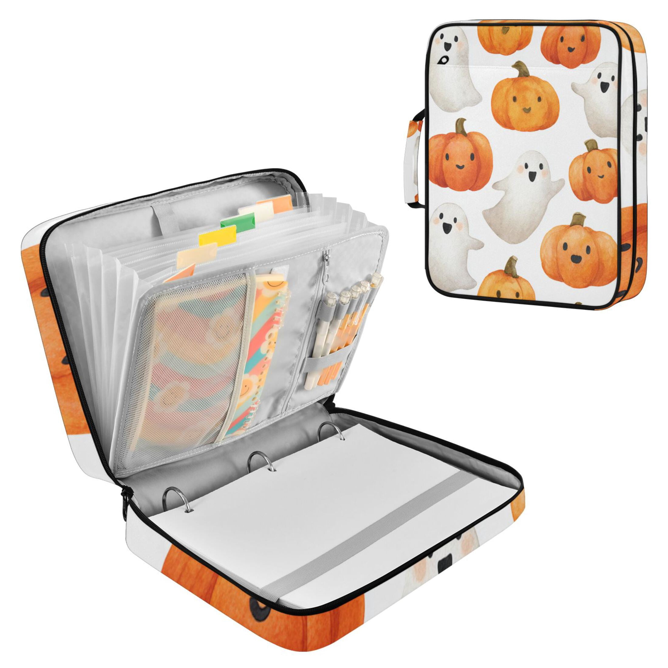 Cheerful Specters Pumpkins Watercolor Halloween Accordion File ...