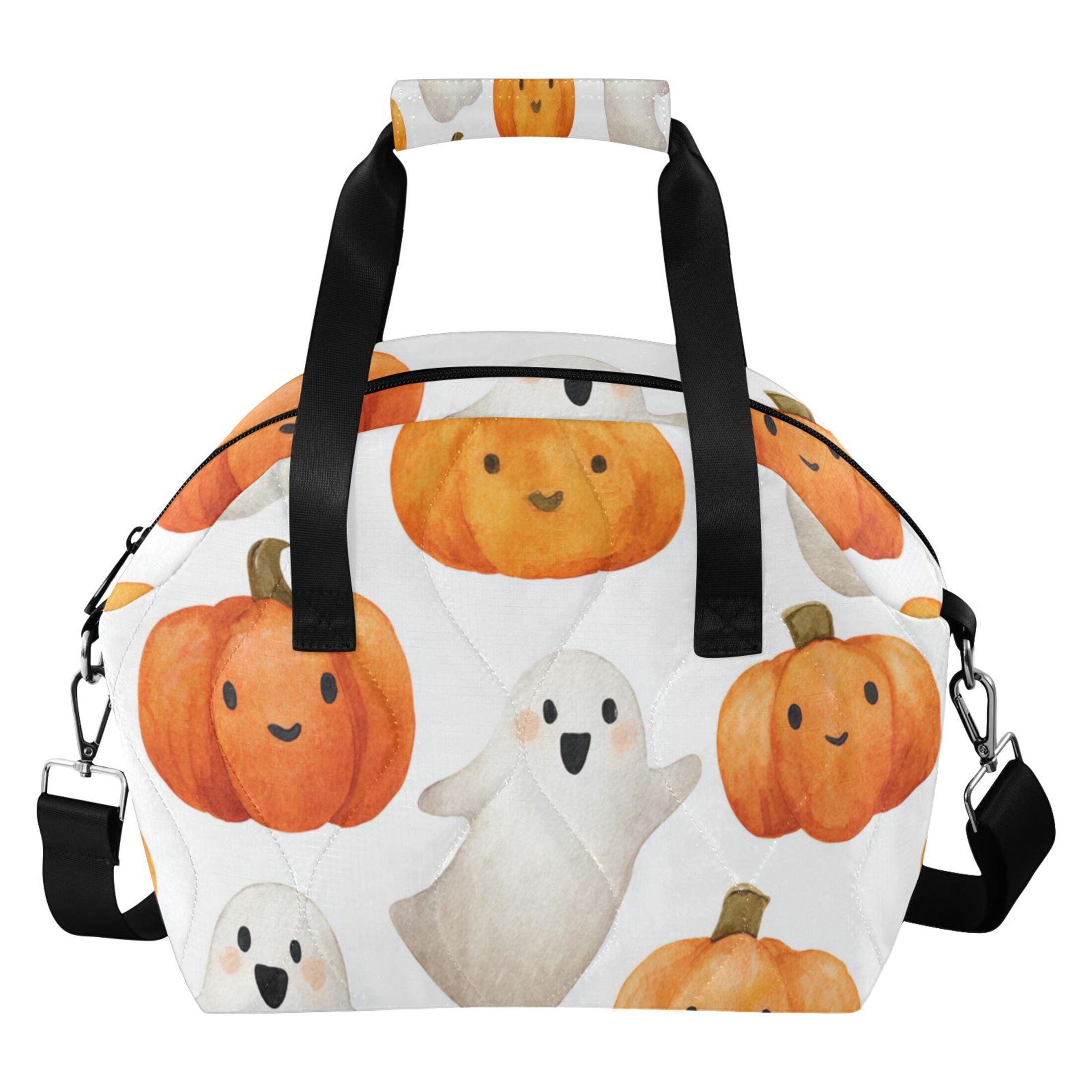 Cheerful Specters Pumpkins Watercolor Halloween Insulated Lunch Bag ...