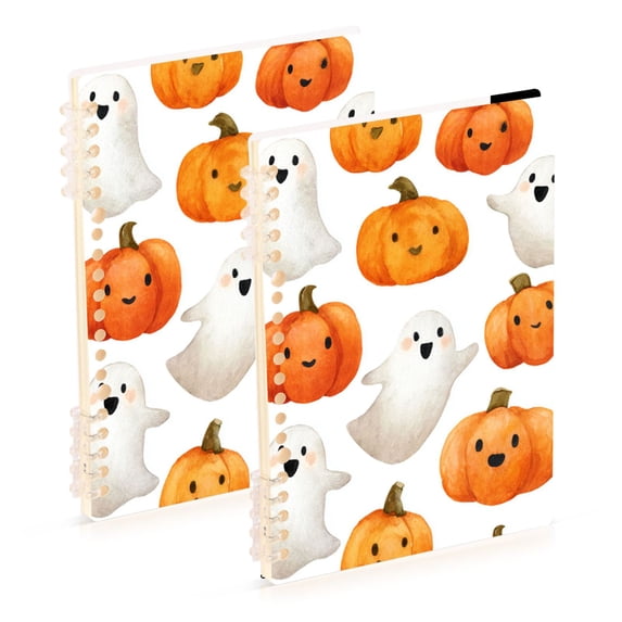 Cheerful Specters Pumpkins Watercolor Halloween Notebook Detachable ...