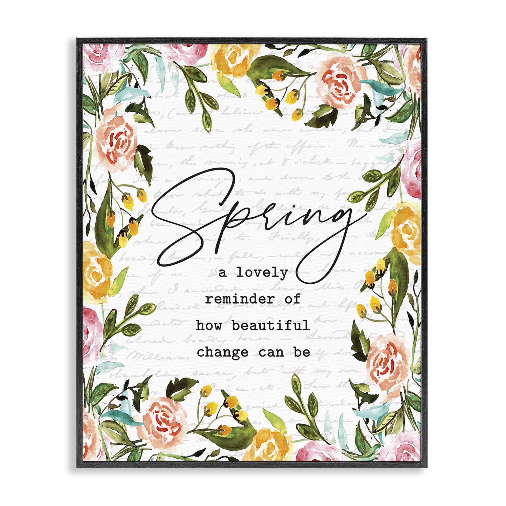 Stupell Industries Cheerful Spring Floral Giclee Textured Framed Wall ...