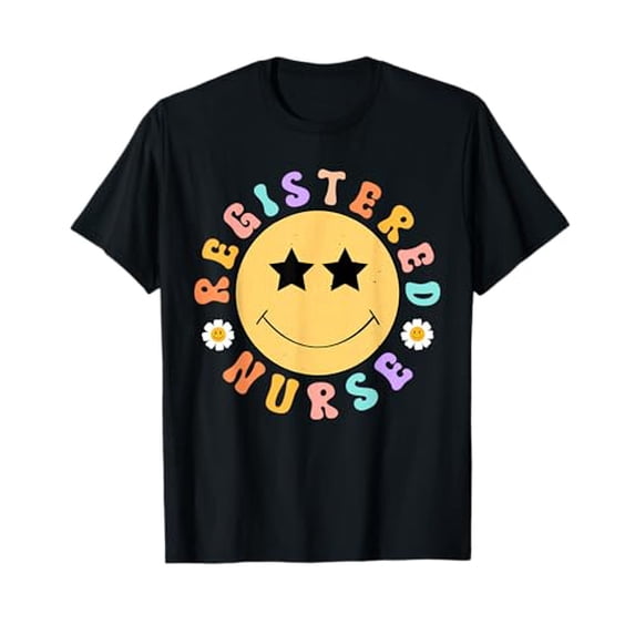 Cheerful Sun Graphic Registered Nurse T-Shirt for Nurse Appreciation ...