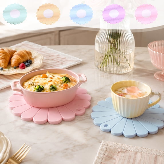 Cheerful Sunflower Shape Food Grade Silicone Placemat, High Heat ...