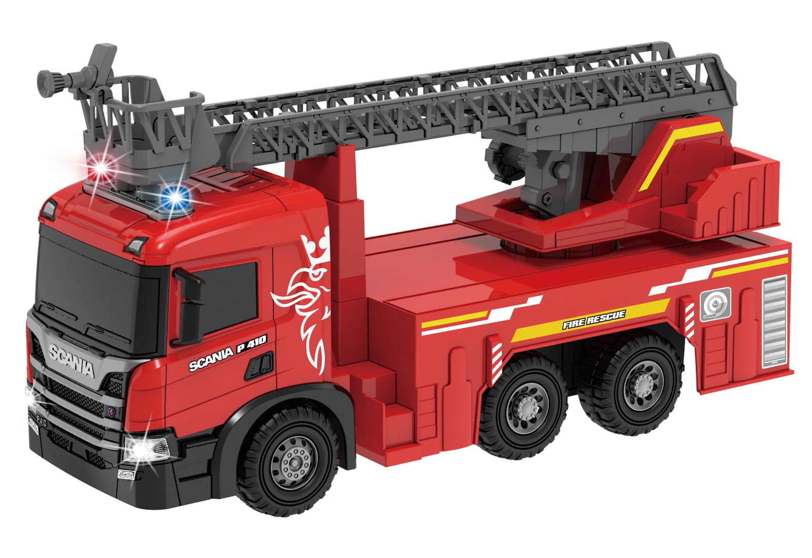 Cheerful Toys Extra Large Fire Truck Toys, Scania 20" Fire Engine Trucks with Rotating Rescue ...