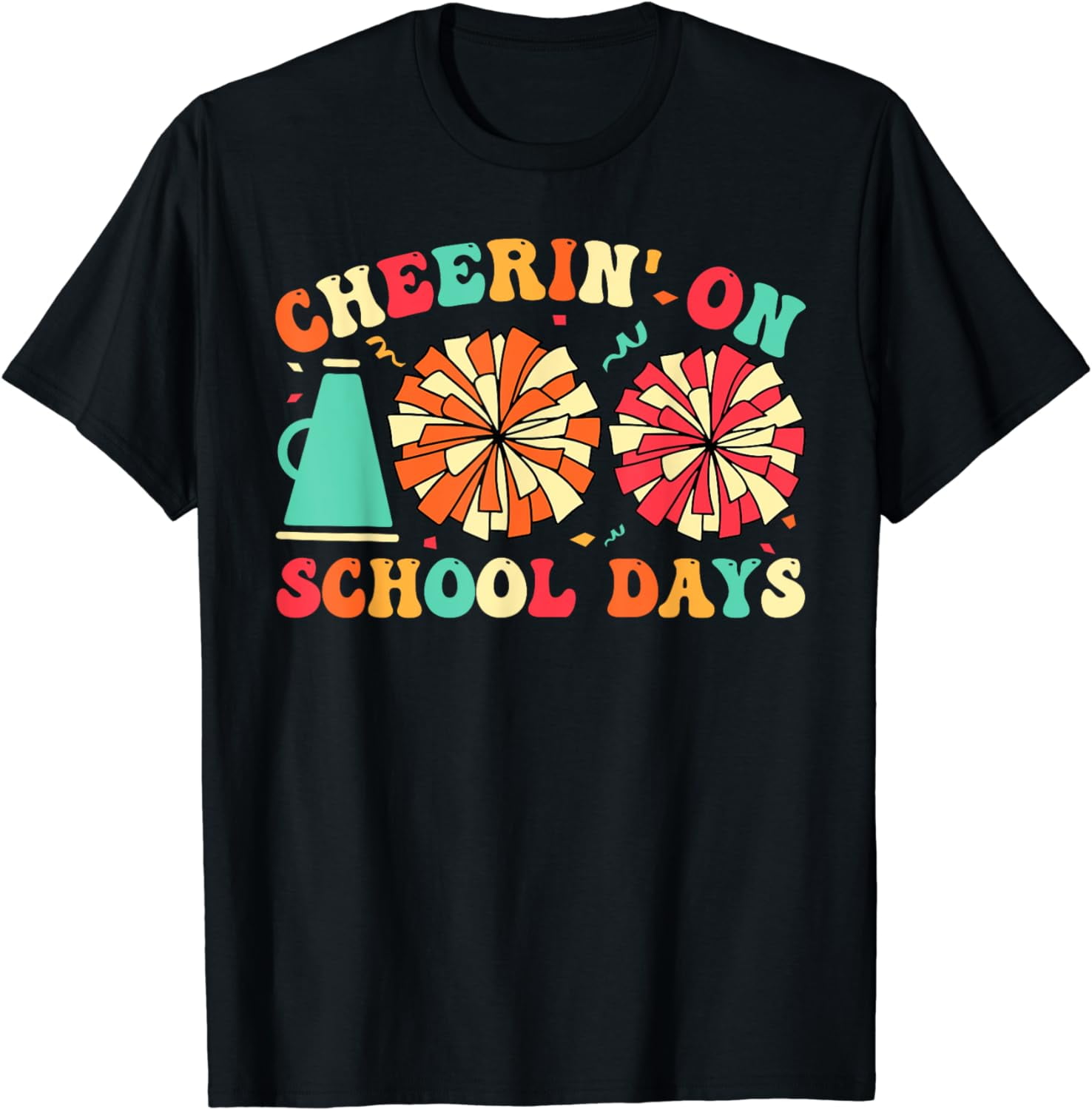 Cheerin' On 100 School Days Cheerleader Cheer Girls T-Shirt - Walmart.com