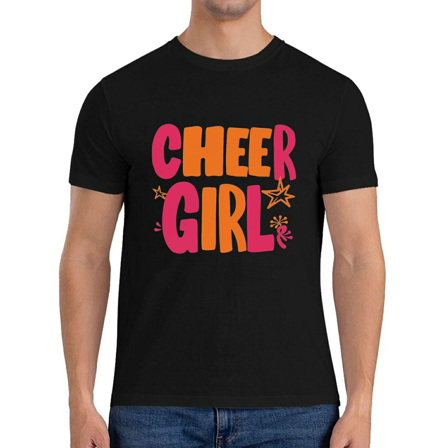 Cheering Women Cheer Girls Cheerleading Cheerleader Funny Shirts Black ...