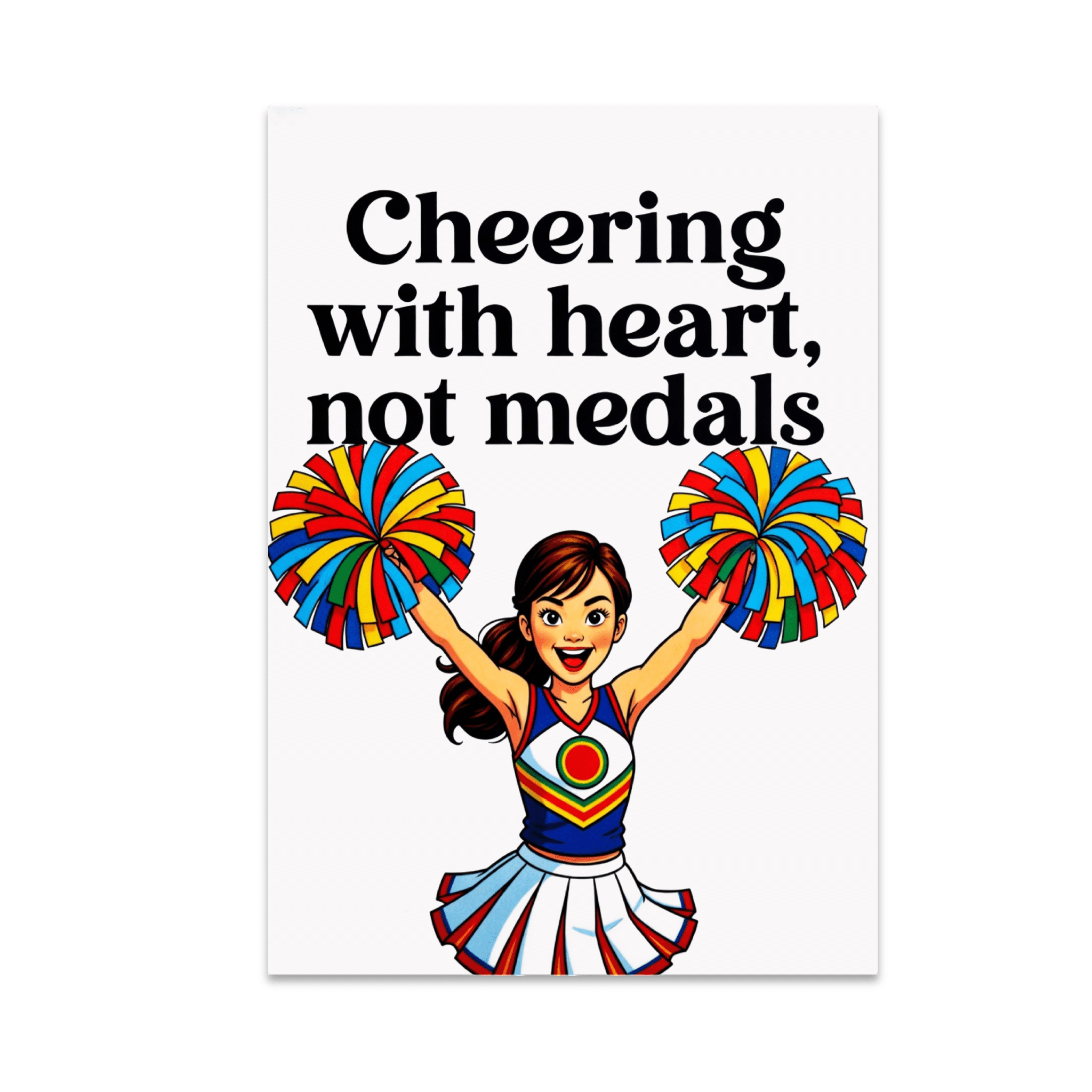 Cheering with Heart, Not Medals - Cheerleader Wall Decor - 13x19 Poster ...