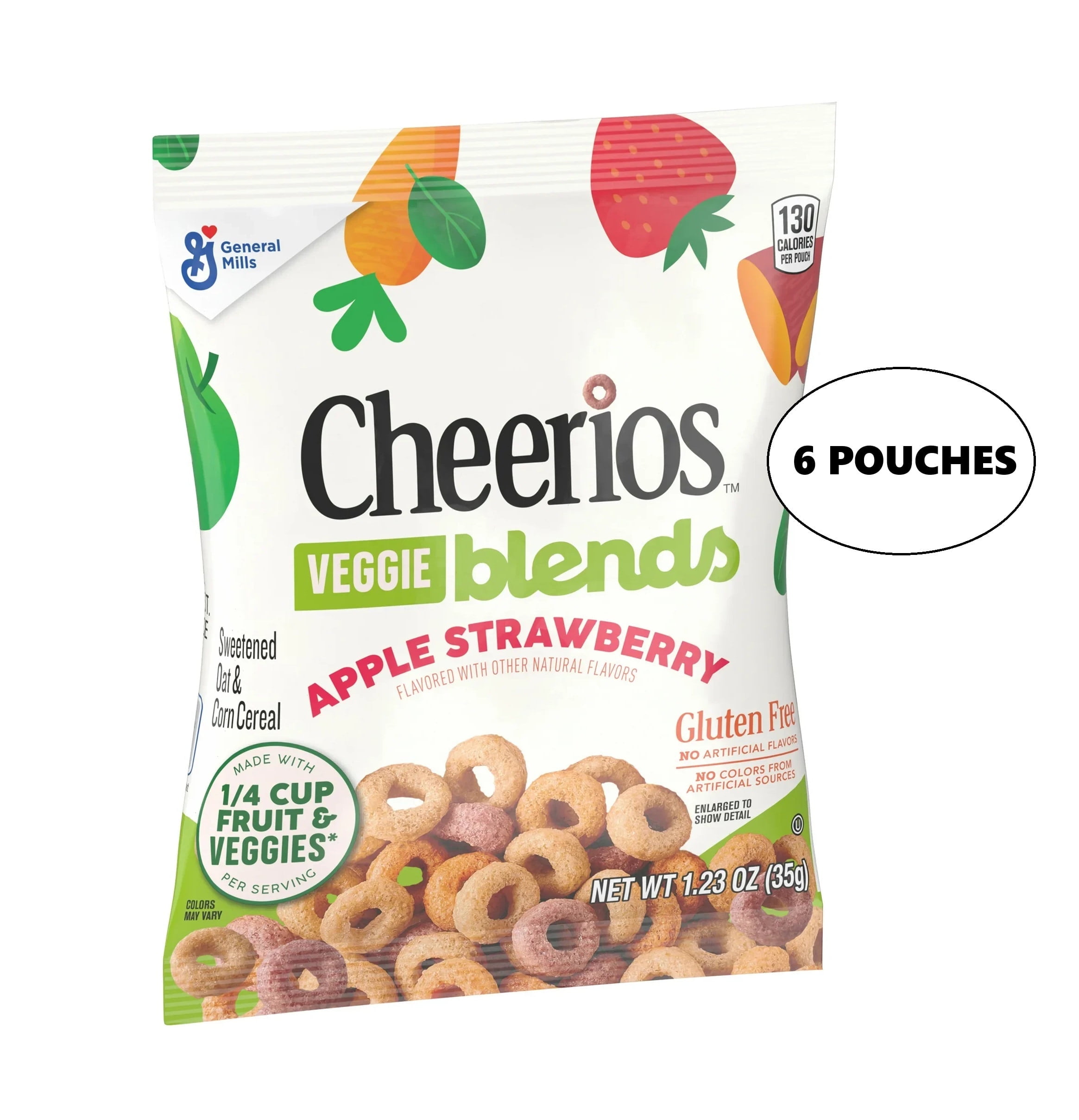Cheerios Blends Apple Strawberry Pouches - 1.23 oz each (6 Pouches ...