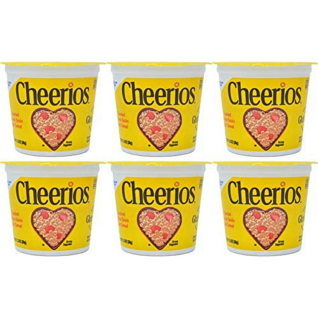 Cheerios Breakfast Cereal, Six Single-Serve 1.3oz Cups(6-Pack ...