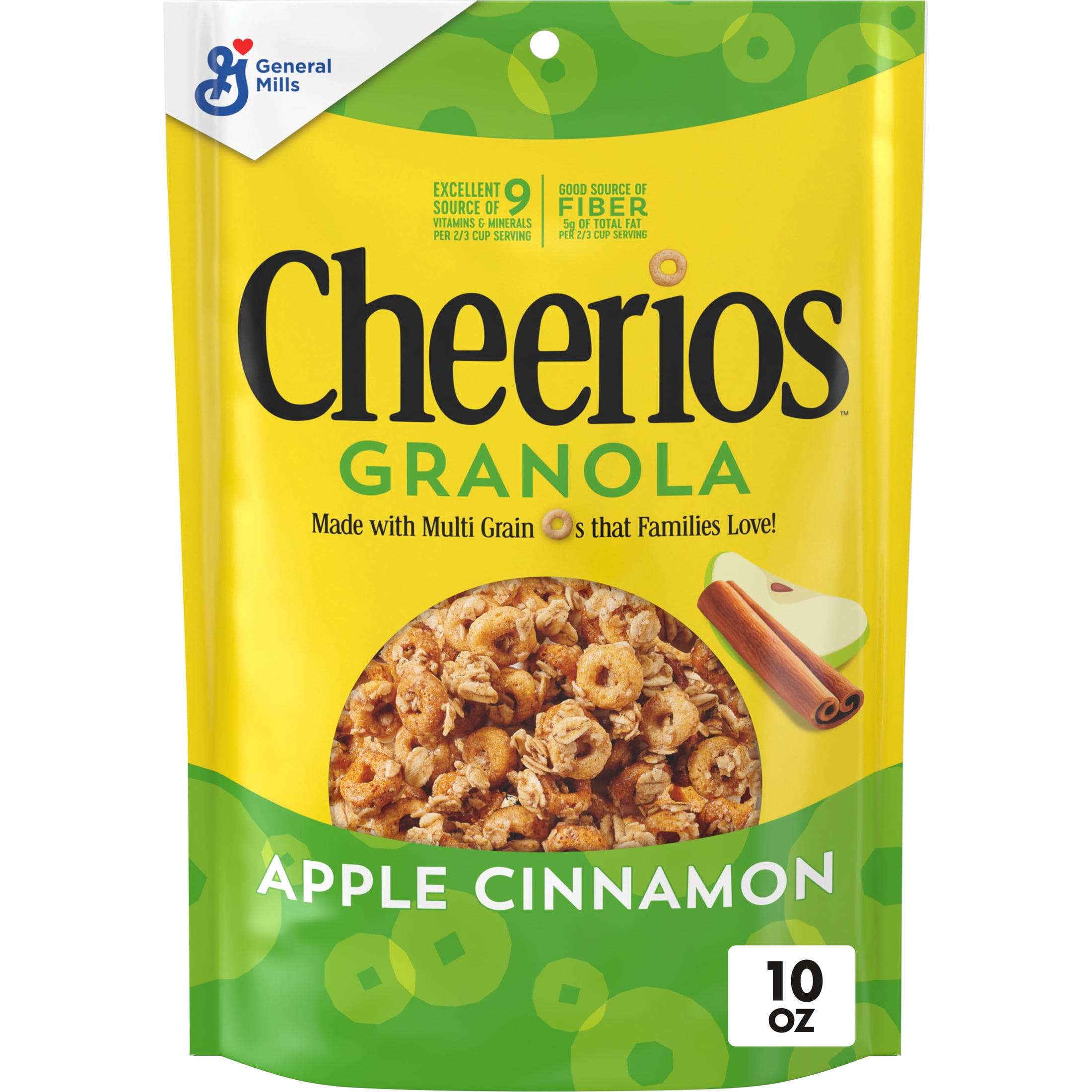 Cheerios Granola, Apple Cinnamon, Good Source of Fiber, 10 oz - Walmart.com