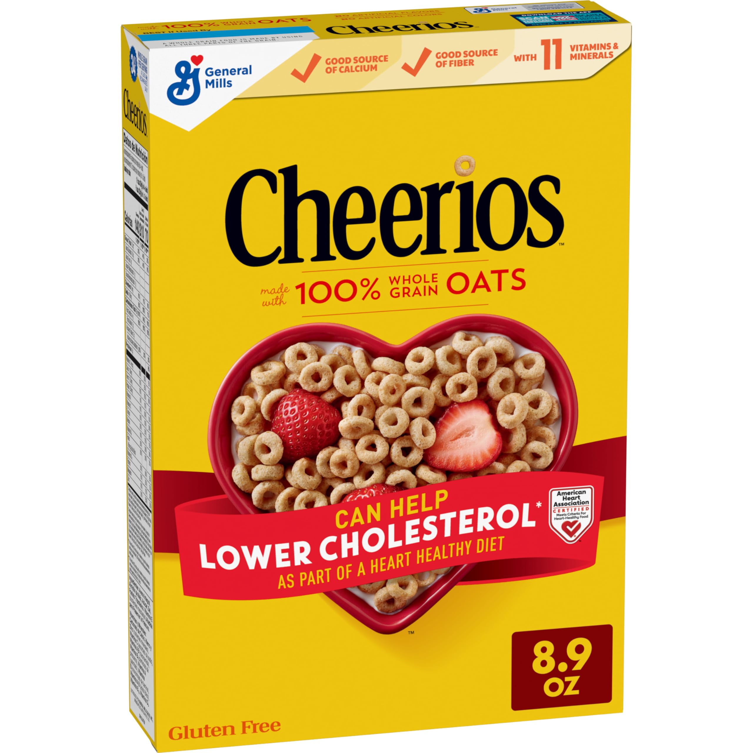 Cheerios, Heart Healthy Gluten Free Breakfast Cereal, 8.9 Oz - Walmart.com