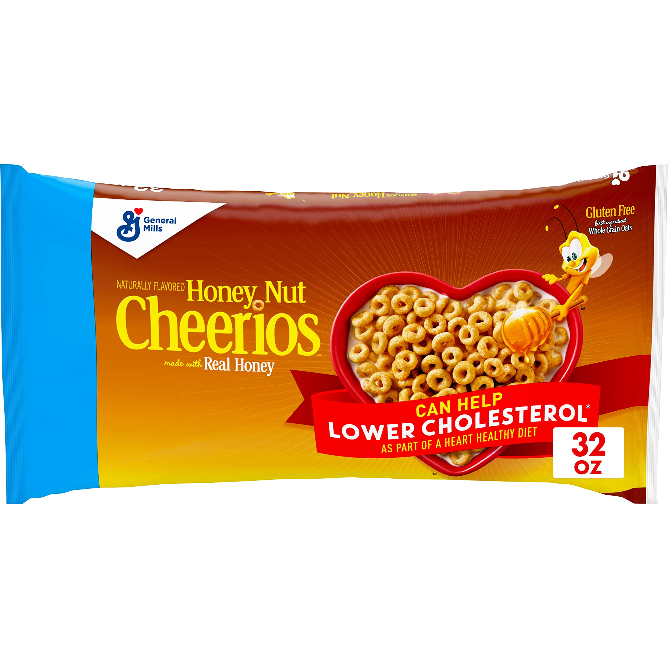 Cheerios Honey Nut Cheerios Heart Healthy Cereal, 32 Oz Resealable Bag ...