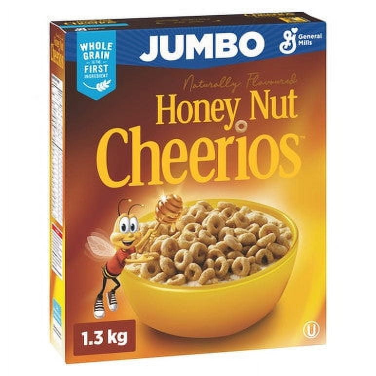 Cheerios Honey Nut Jumbo Cereal, 1.3kg/45.85oz - Walmart.com