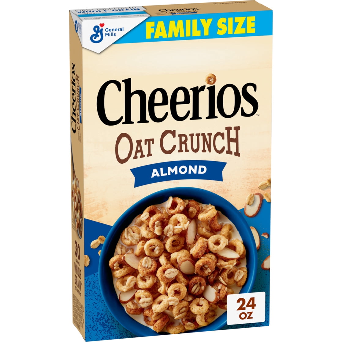 Cheerios Whole Grain Oat Crunch Almond Breakfast Cereal Family Size 24 ...
