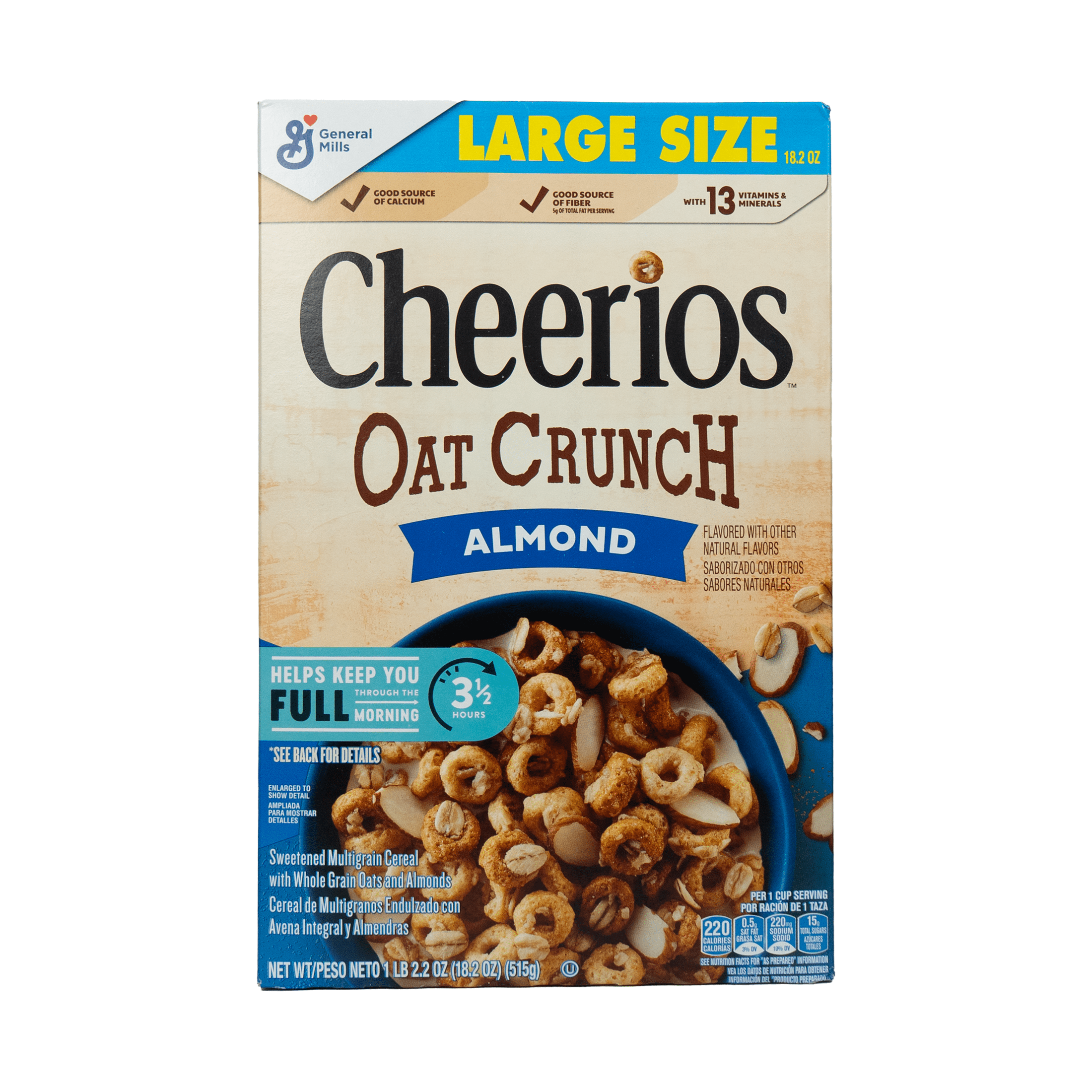 Cheerios Family Size Oat Crunch Almond Breakfast Cereal with Big ...