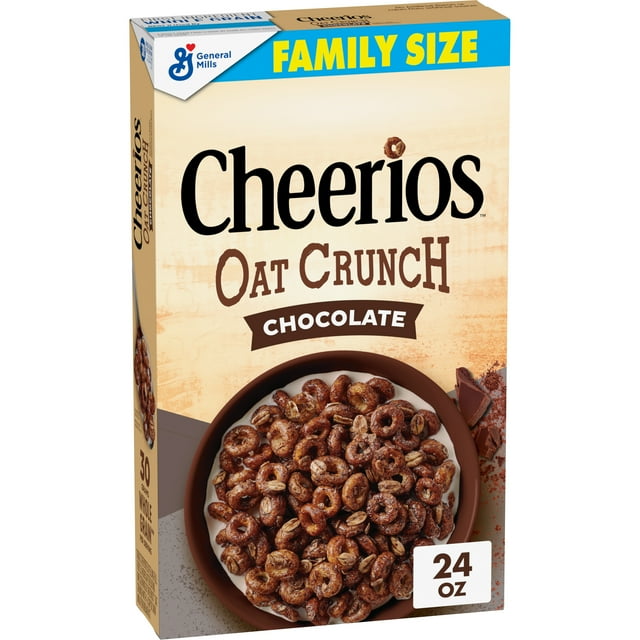 Cheerios Oat Crunch Chocolate Flavored Cereal, Made with Whole Grain ...