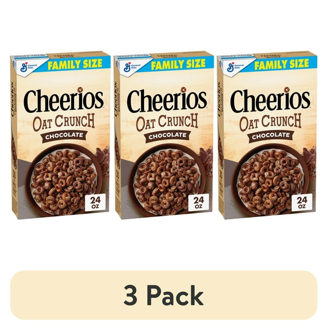 (3 pack) Cheerios Oat Crunch Chocolate Breakfast Cereal, Made with ...