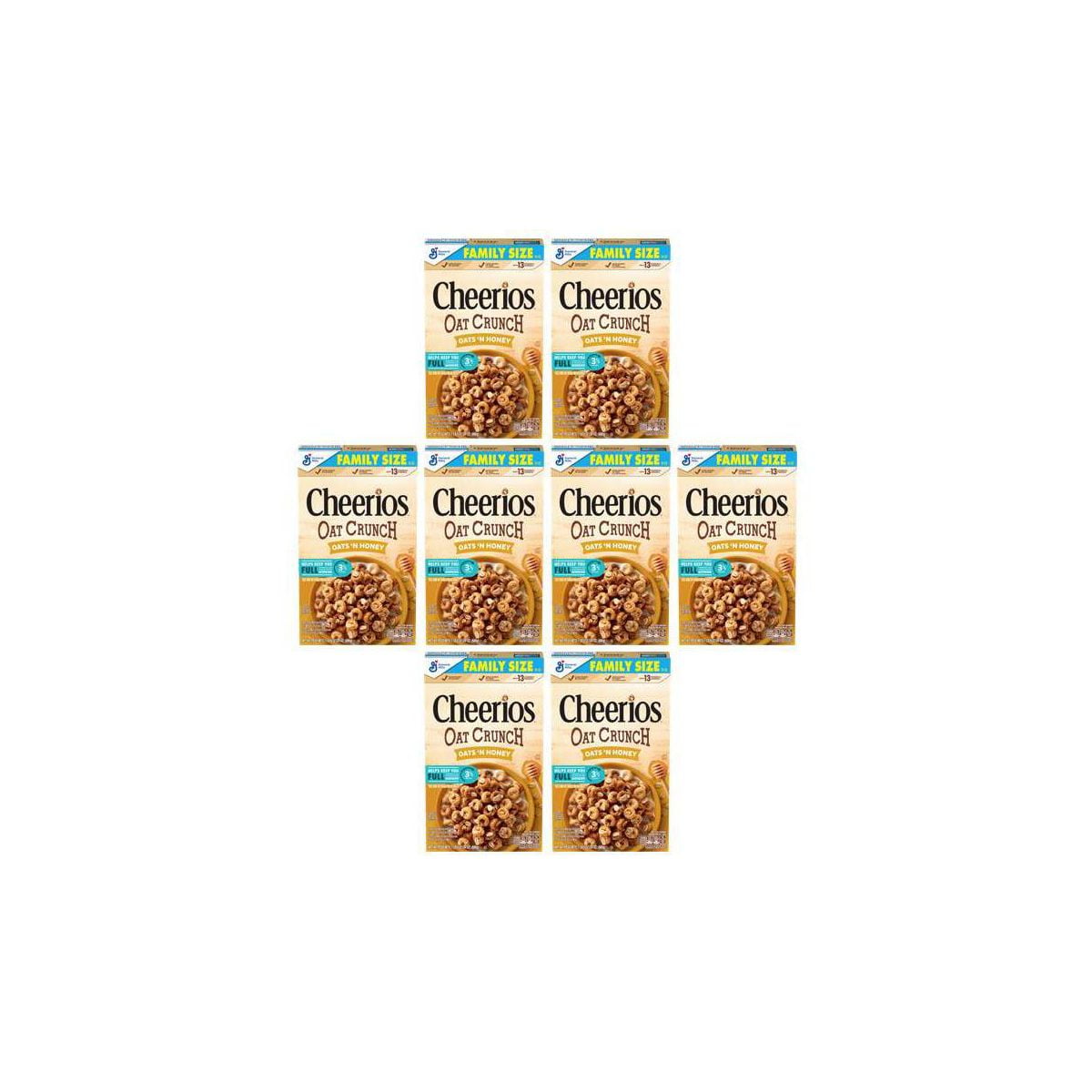 Cheerios Oat Crunch Oats N Honey Family Size Cereal - 192oz/8ct ...