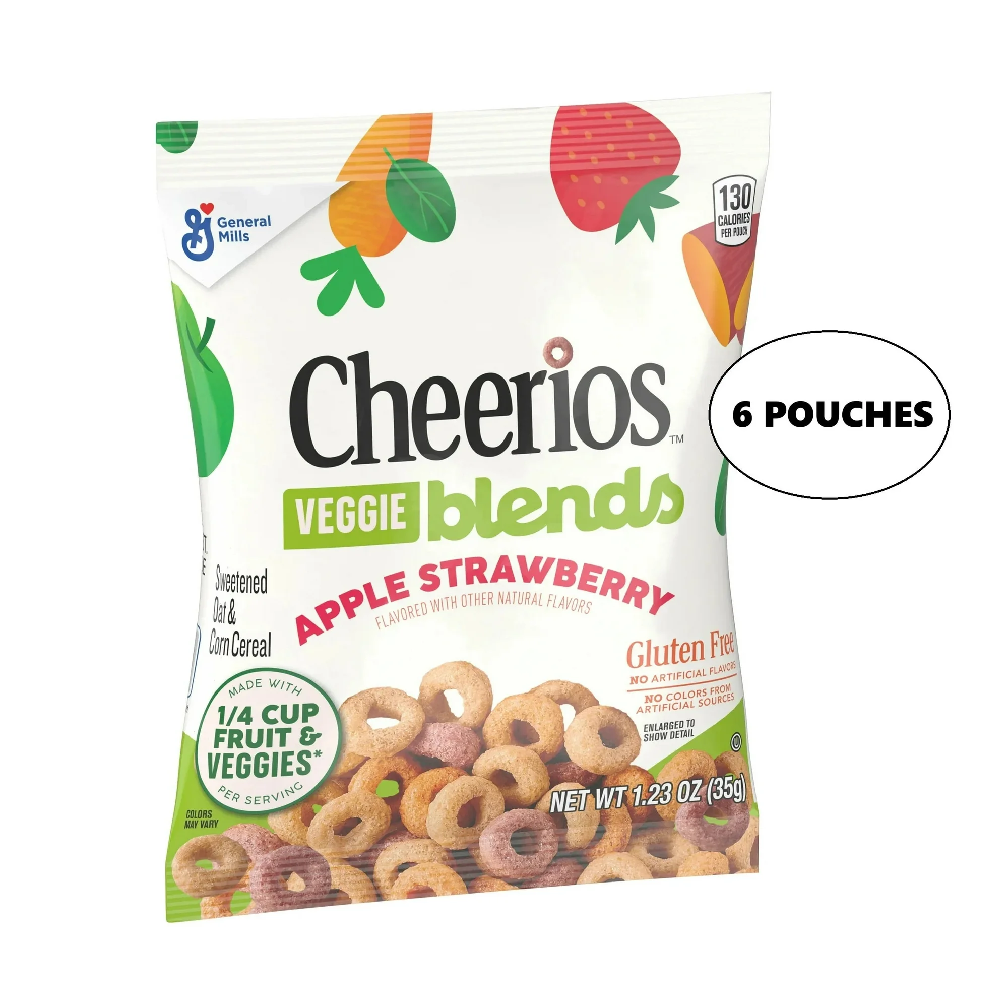 Cheerios Veggie Blends Apple Strawberry Pouches - 1.23 oz each (6 ...