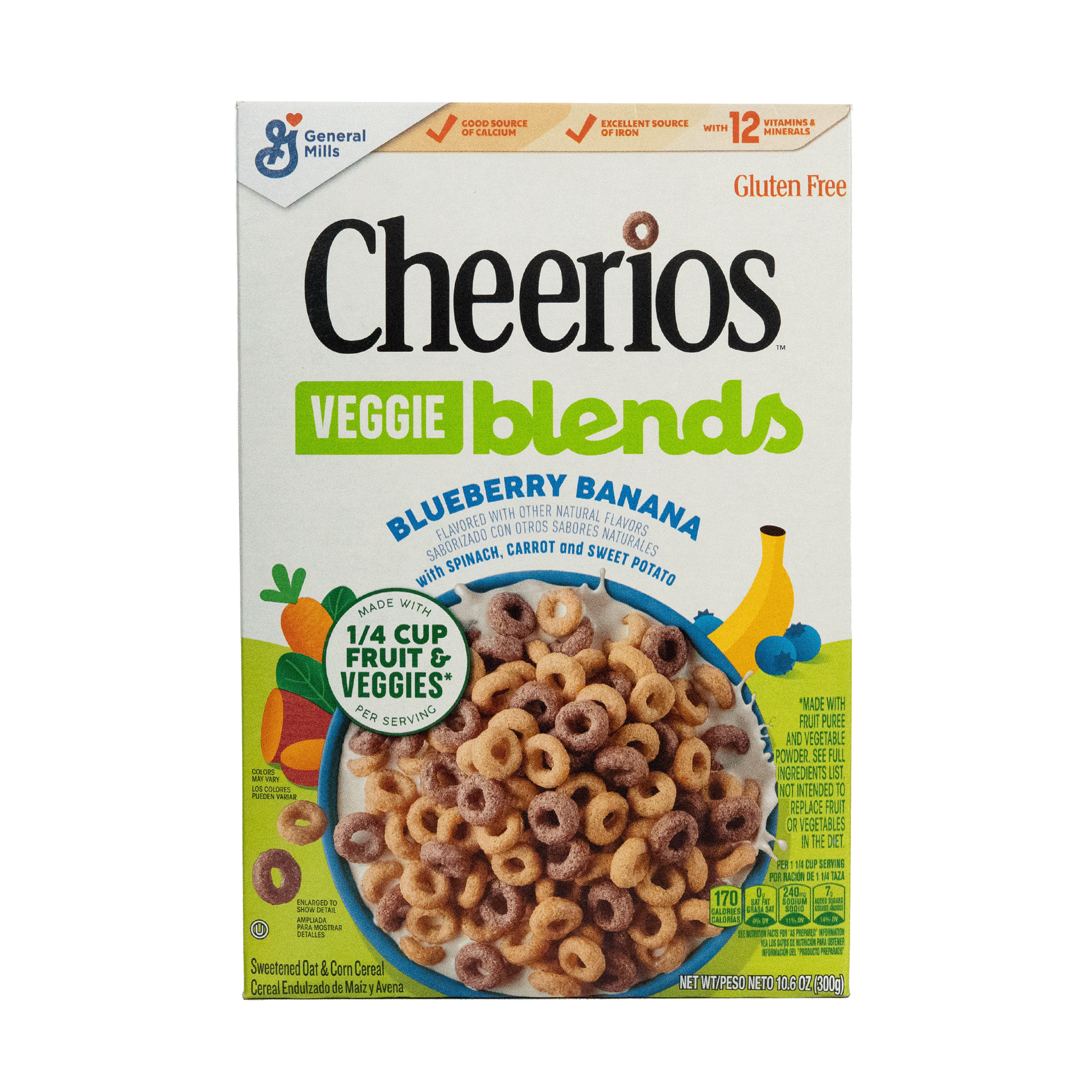 Cheerios Veggie Blends Breakfast Cereal, 10.6oz, Crunchy, Shelf Stable ...