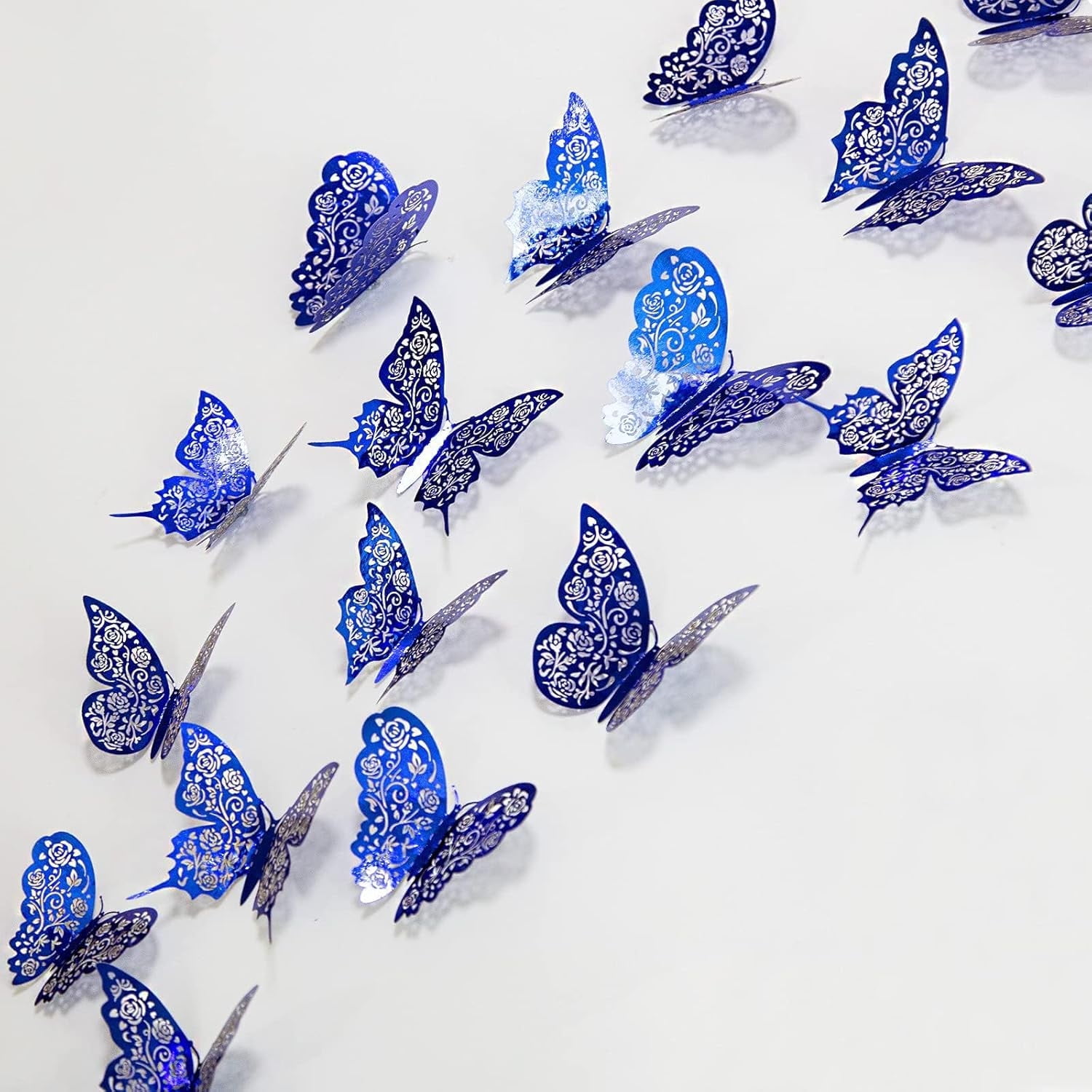 Cheerland 3D Royal Blue Cobalt Butterfly Wall Stickers Removable Mural ...