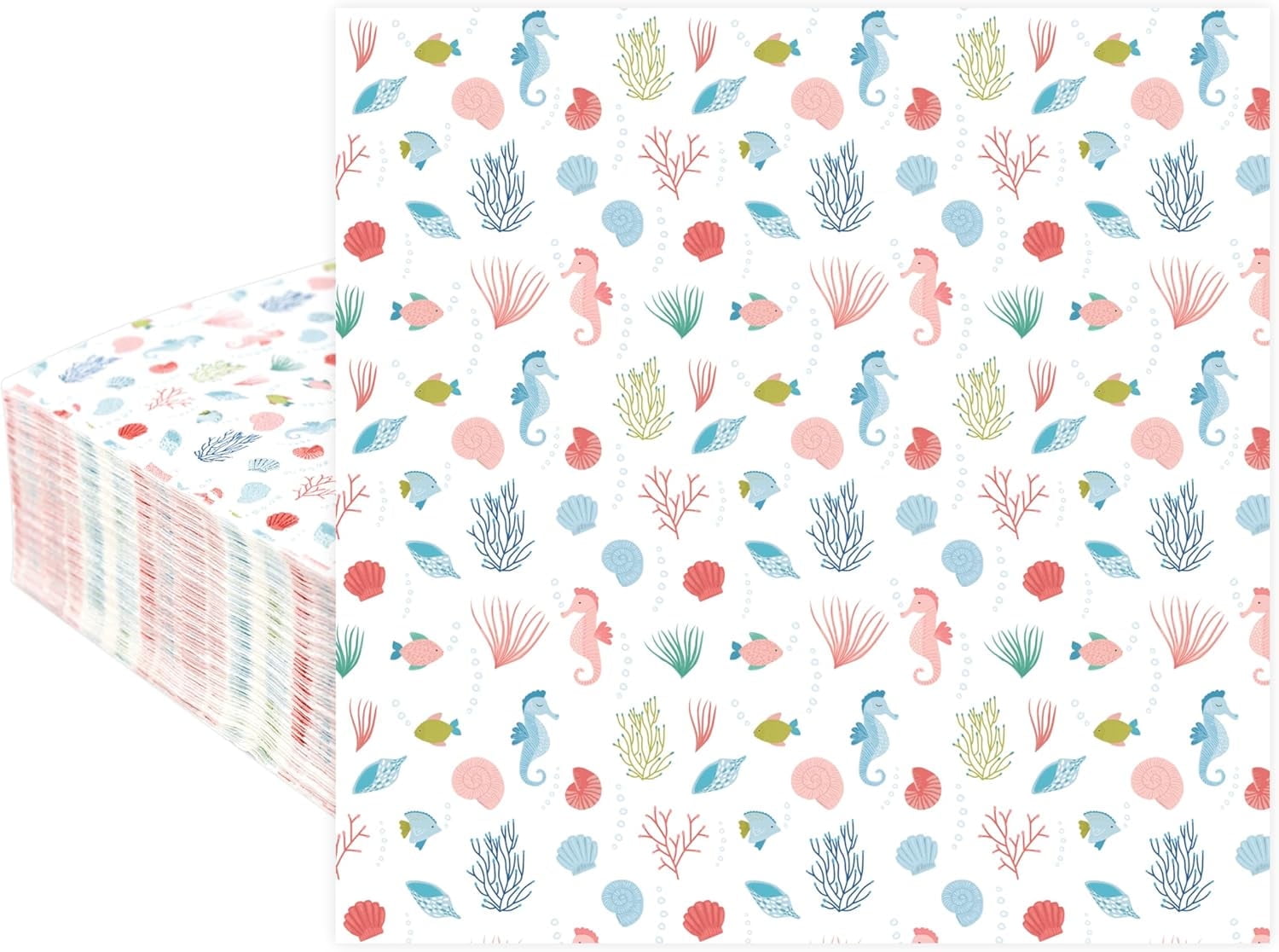 Cheerland Disposable Napkins with Sea Animals, Seashorses, Seashell ...