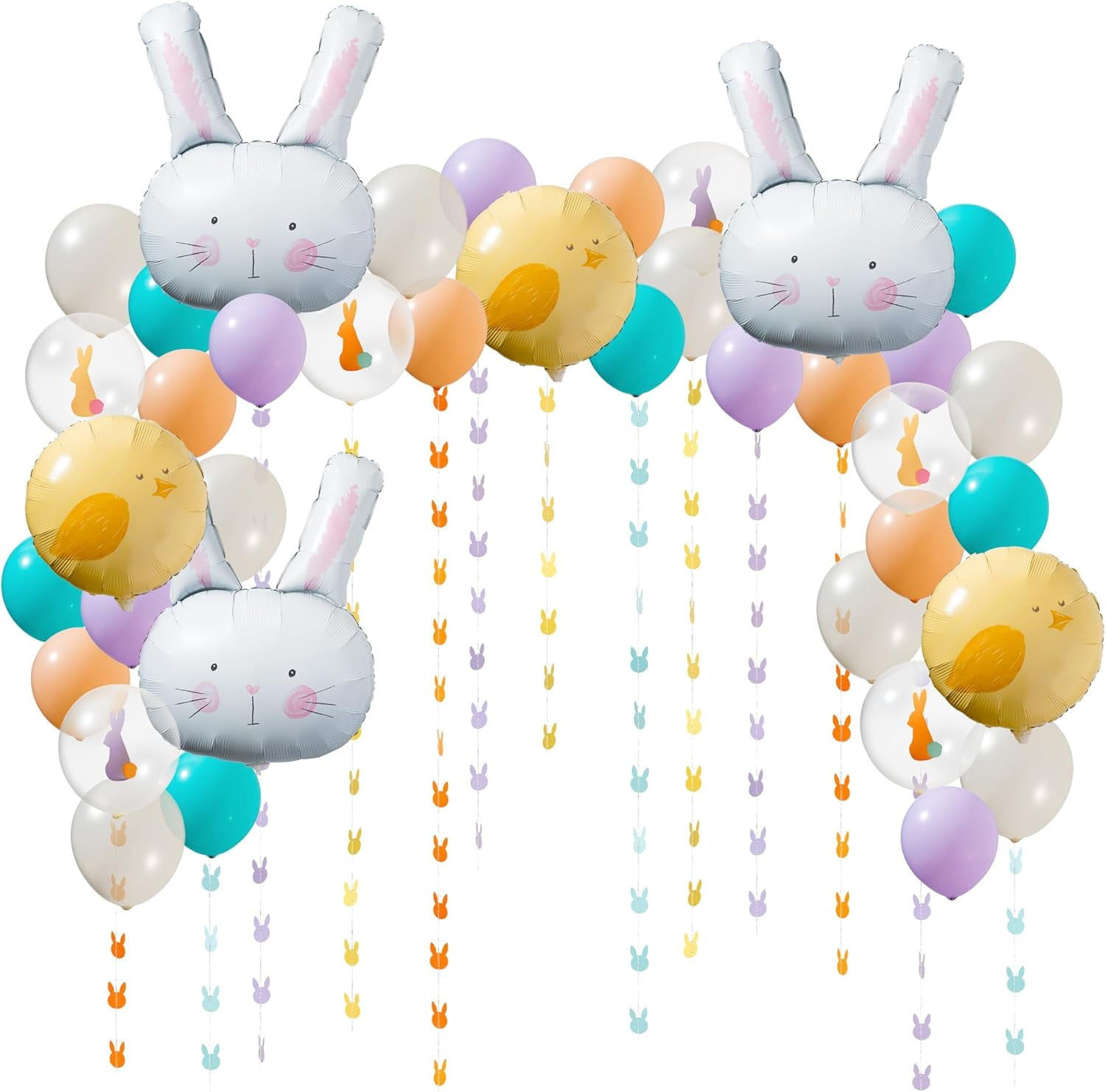 Cheerland Easter Balloons Kit with Bunny and Chicks Pastel Balloons ...