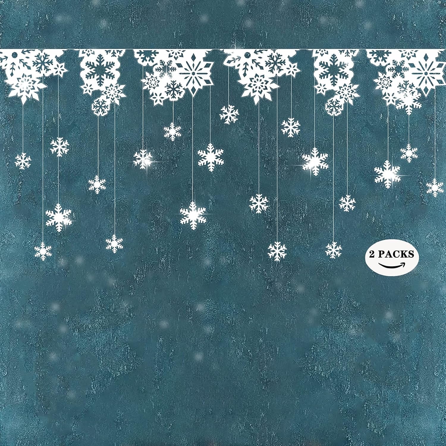 Cheerland Falling Snowflake Garland, Winter Wonderland Streamer, 22 Pcs ...