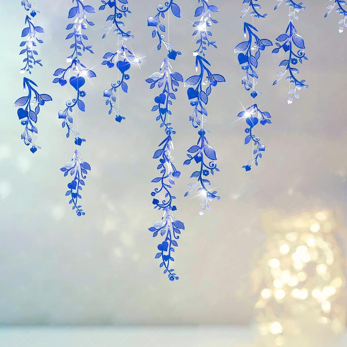 Cheerland Leaf Garlands Vines 24 Pcs Royal Blue Party Decoration ...