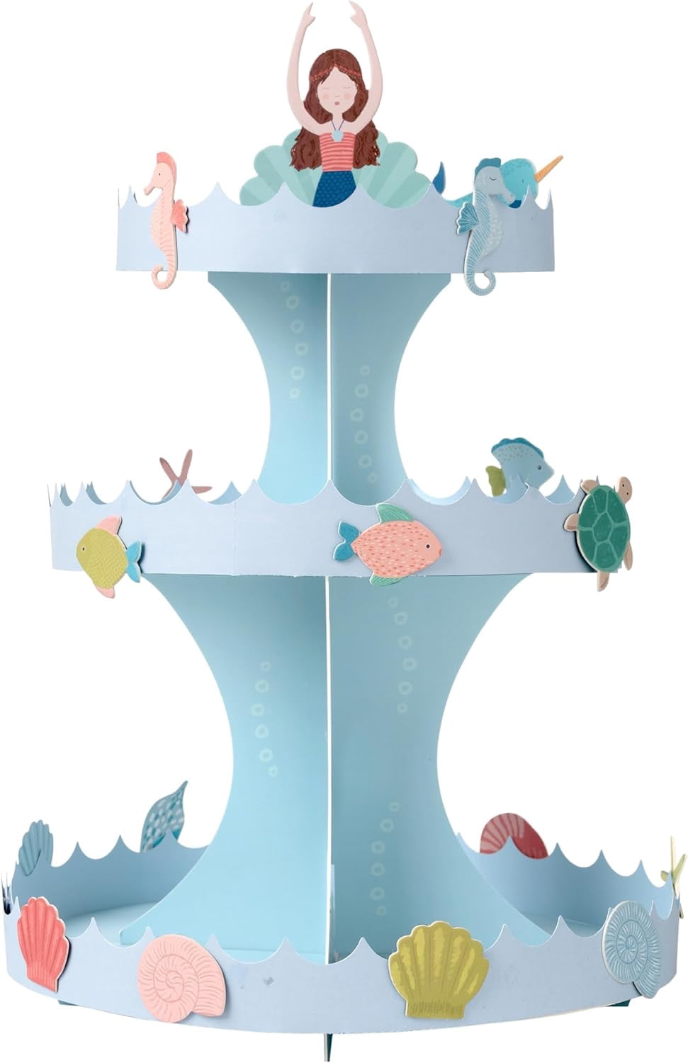 Cheerland Mermaid Party Paper Cupcake Stand for Under The Sea Kids ...