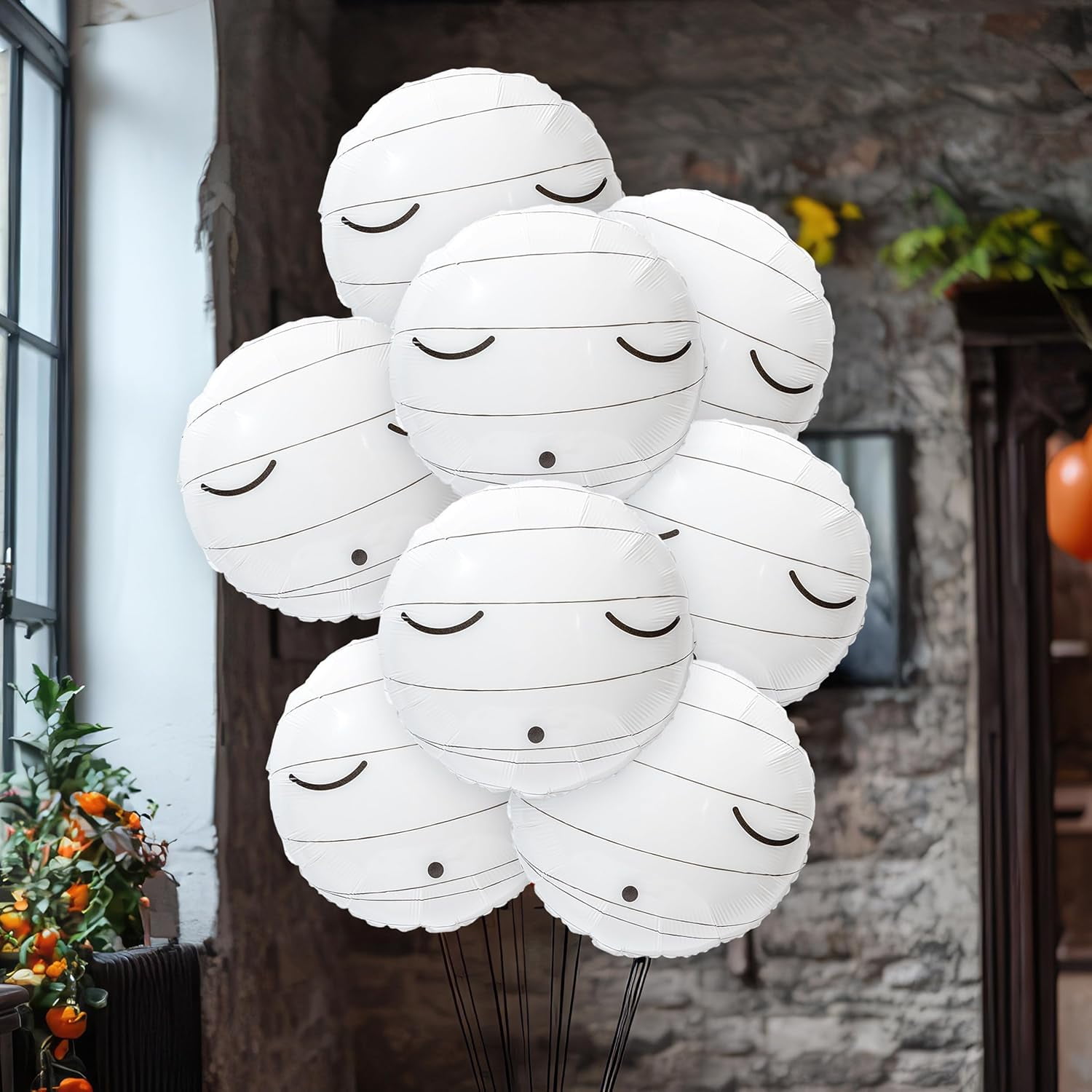 Cheerland Mummy Balloons Halloween Party Decorations Black White Party ...