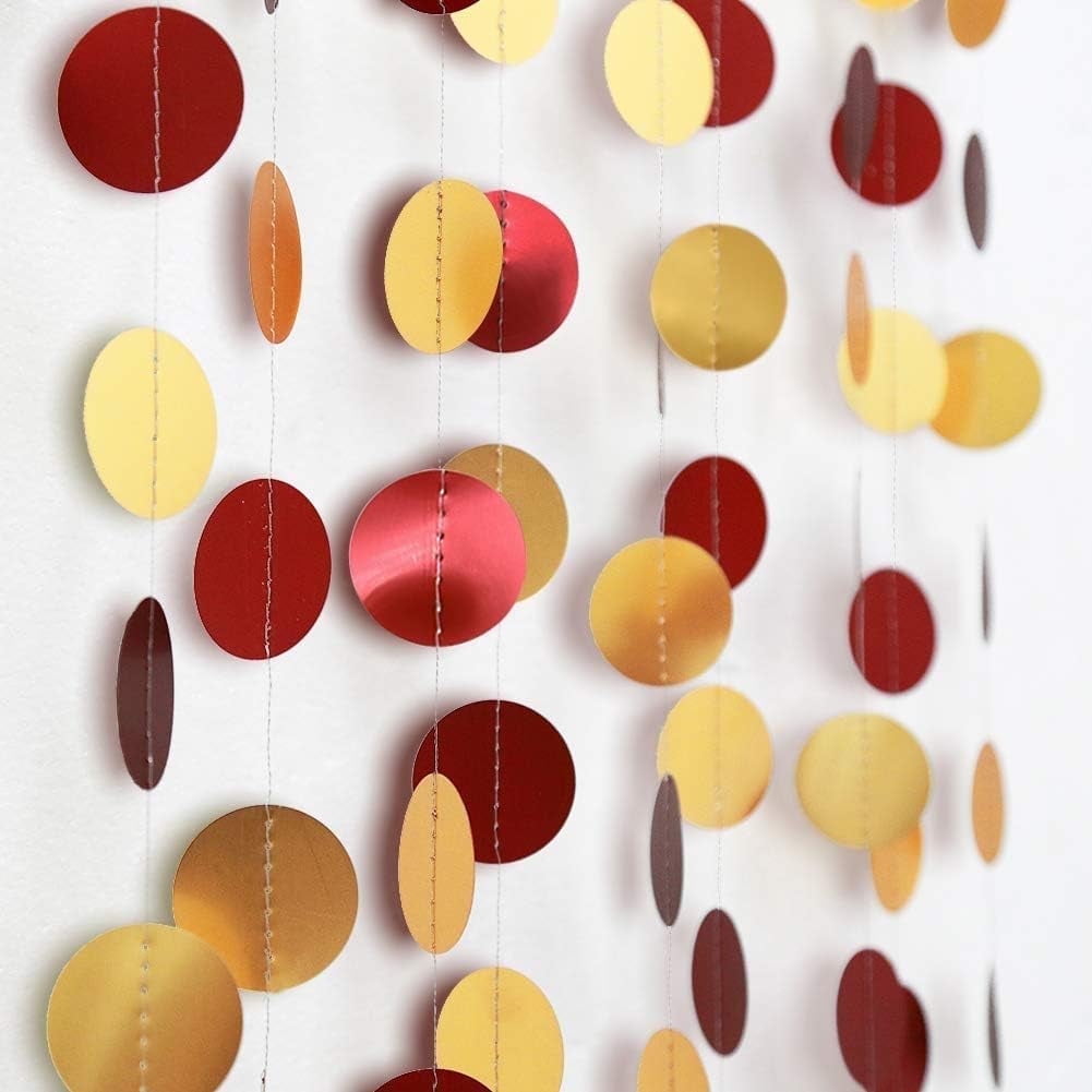 Cheerland Paper Circle Garland, 52ft, Gold, Burgundy, Red, Wedding ...