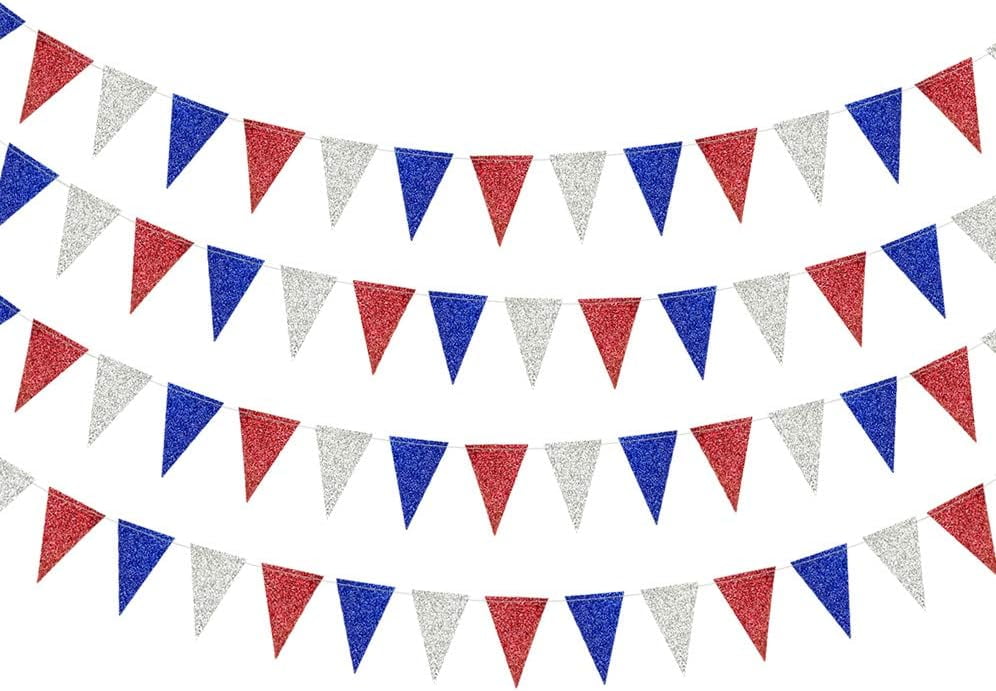 Cheerland Patriotic Triangle Flag Banner, 4th of July USA Celebration ...