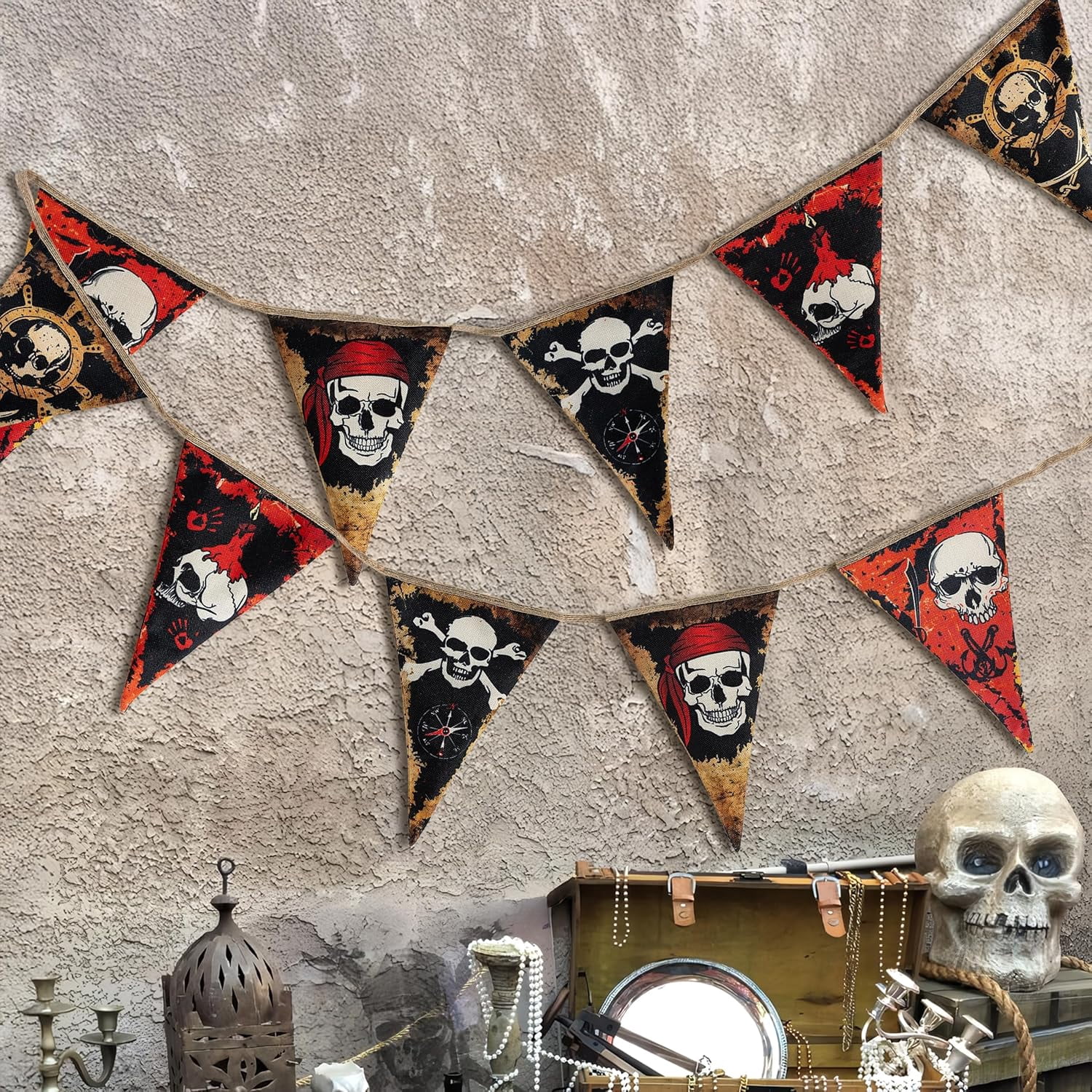 Cheerland Pirate Theme Decoration Pirate Banner for Halloween Birthday ...