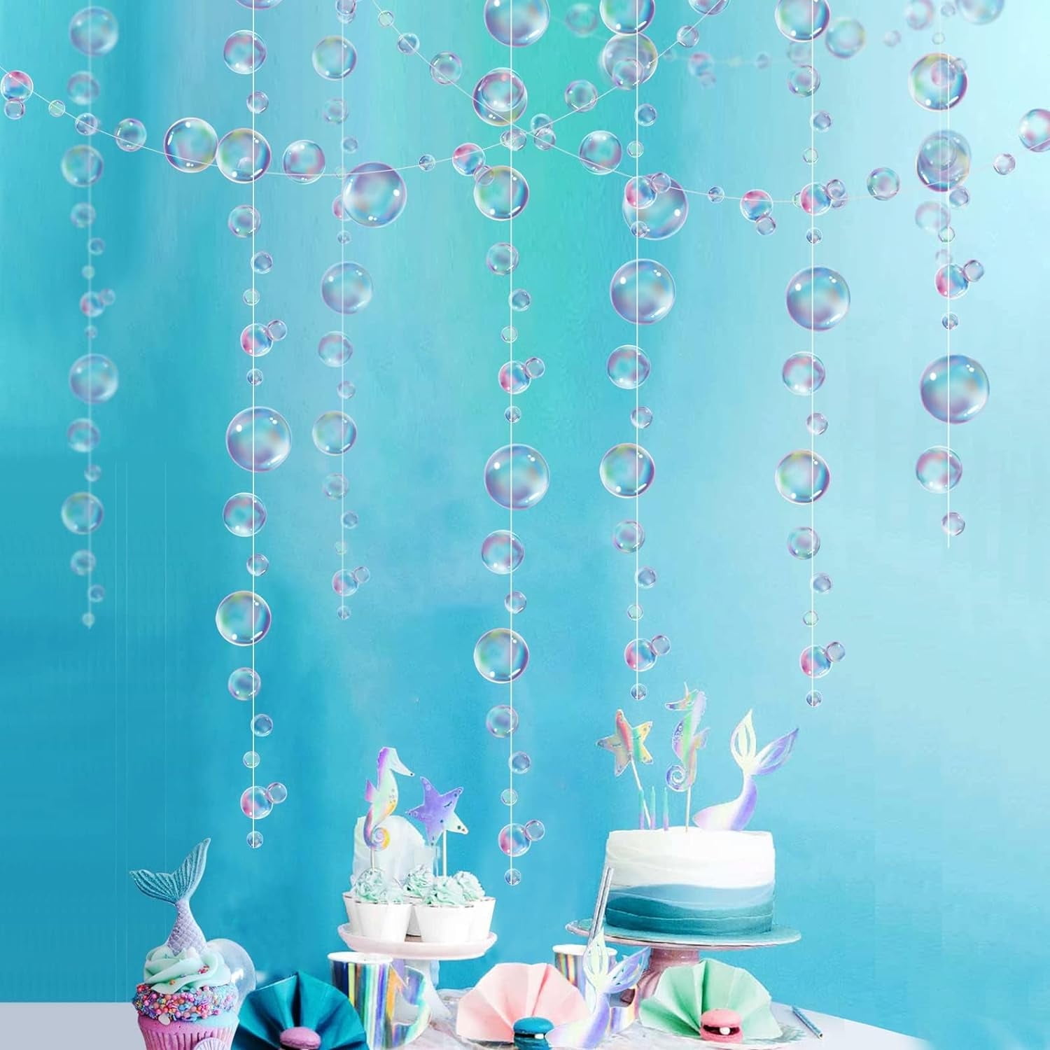 Cheerland Purple Blue Bubble Garlands, Under the Sea Party Supplies, 6 ...