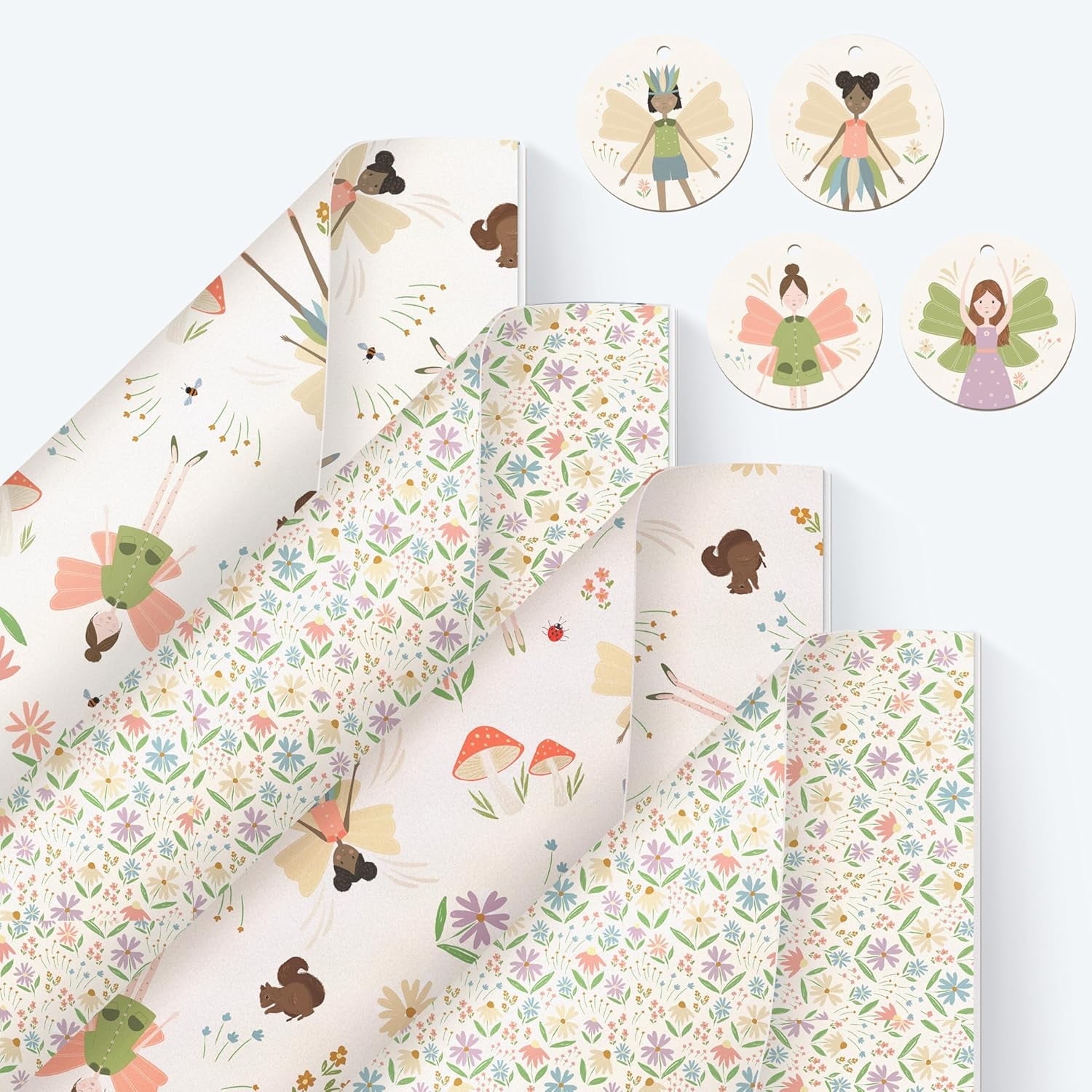 Cheerland Woodland Fairy Theme Gift Wrapping Paper, 12 Sheets, 27.5 x ...