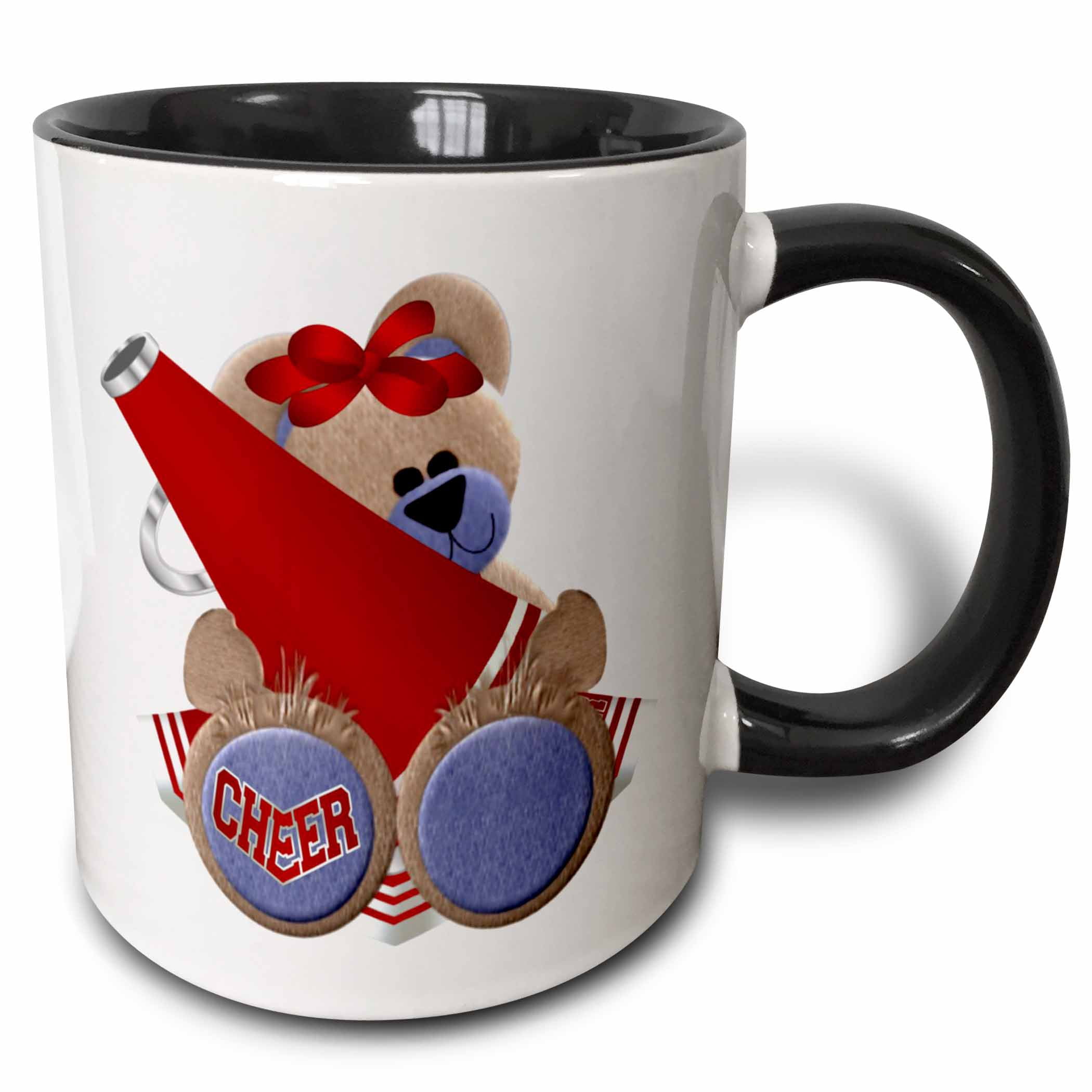 3drose, Cheerleader Bear, 11oz Two-tone Black Mug - Walmart.com