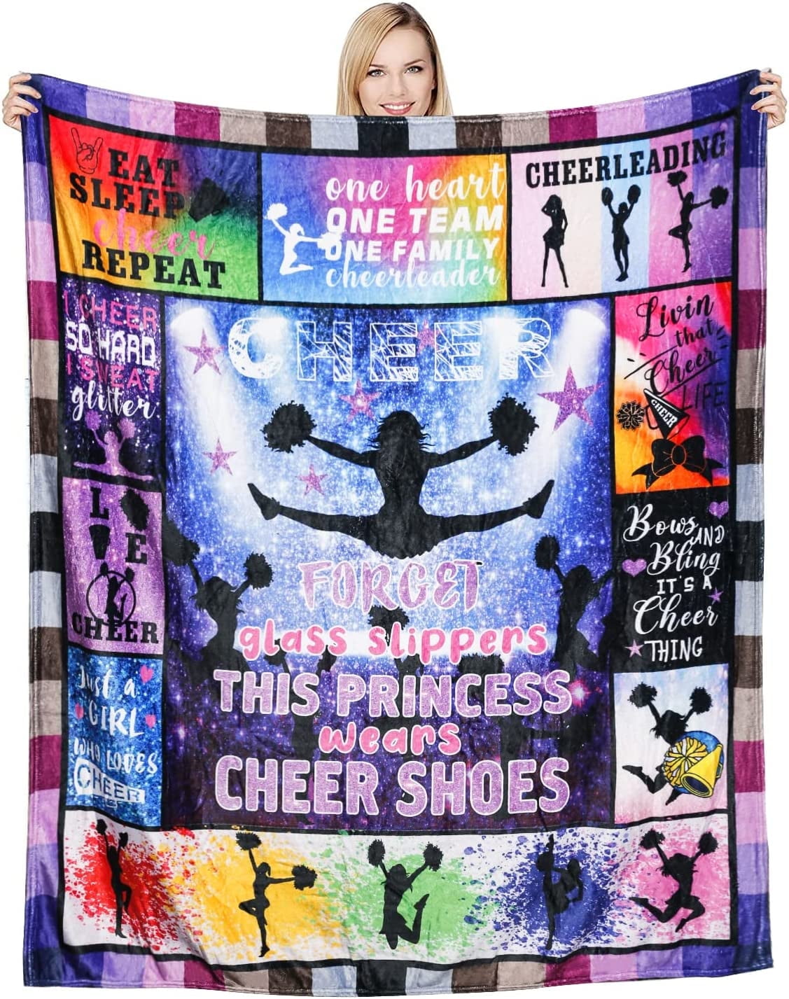 Cheerleader Blanket Cheerleading Gifts for Girls Teens Women, Cheer ...