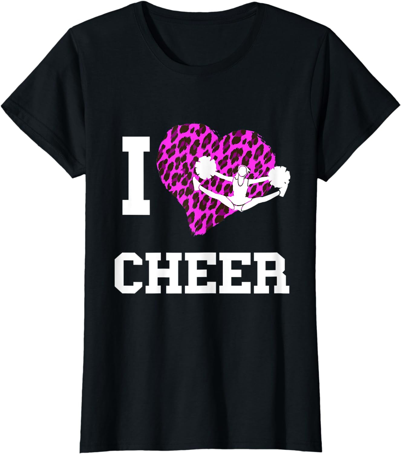 Cheerleader Cheer Girl I Cheer Leopard Cheer Moves T-Shirt - Walmart.com