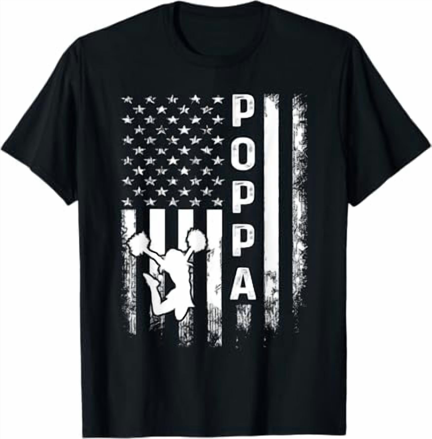 Cheerleader Cheer Poppa America Flag Vintage Xmas T-Shirt - Walmart.com
