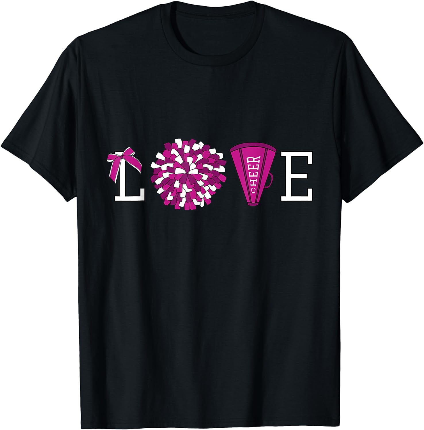 Cheerleader Cheerleading Graphic T-Shirt Black Large - Walmart.com