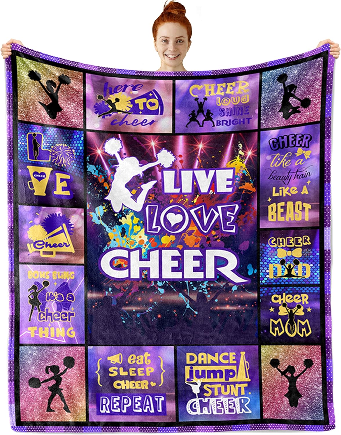 Cheerleader Gifts, Cheer Blankets for Girls,Cheerleader Gifts for Girls ...