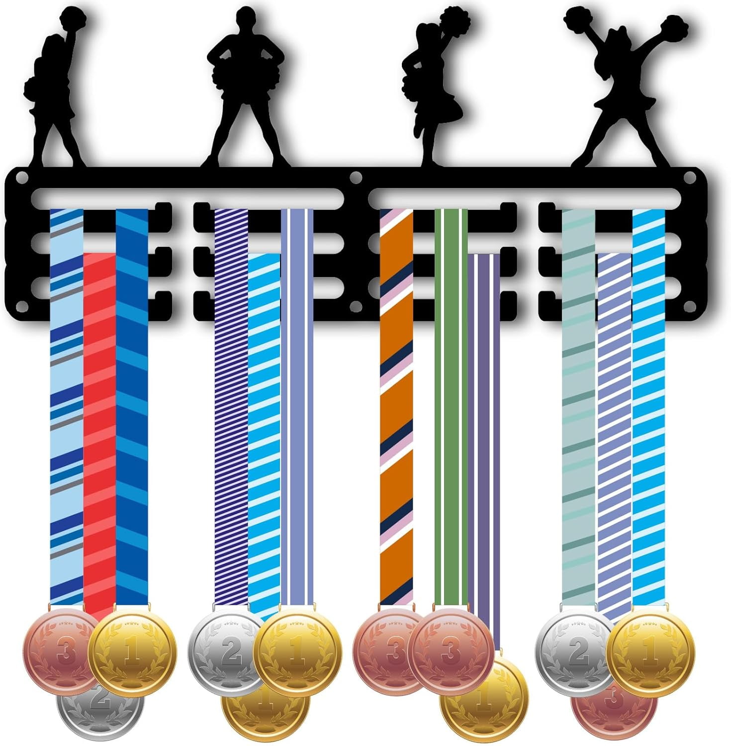 Cheerleader Medal Holder Black Medal Hanger Display Sports Race Winning ...