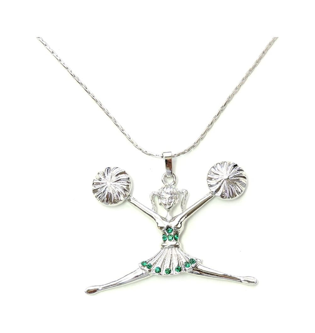 Cheerleader Necklace Cheerleading Pendant Charm iCheer Foodtball Sport ...