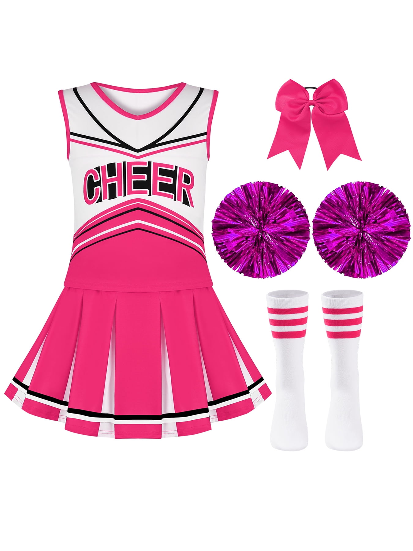 Cheerleader Outfit For Girls Halloween Costume For Kids Cheer Uniform ...