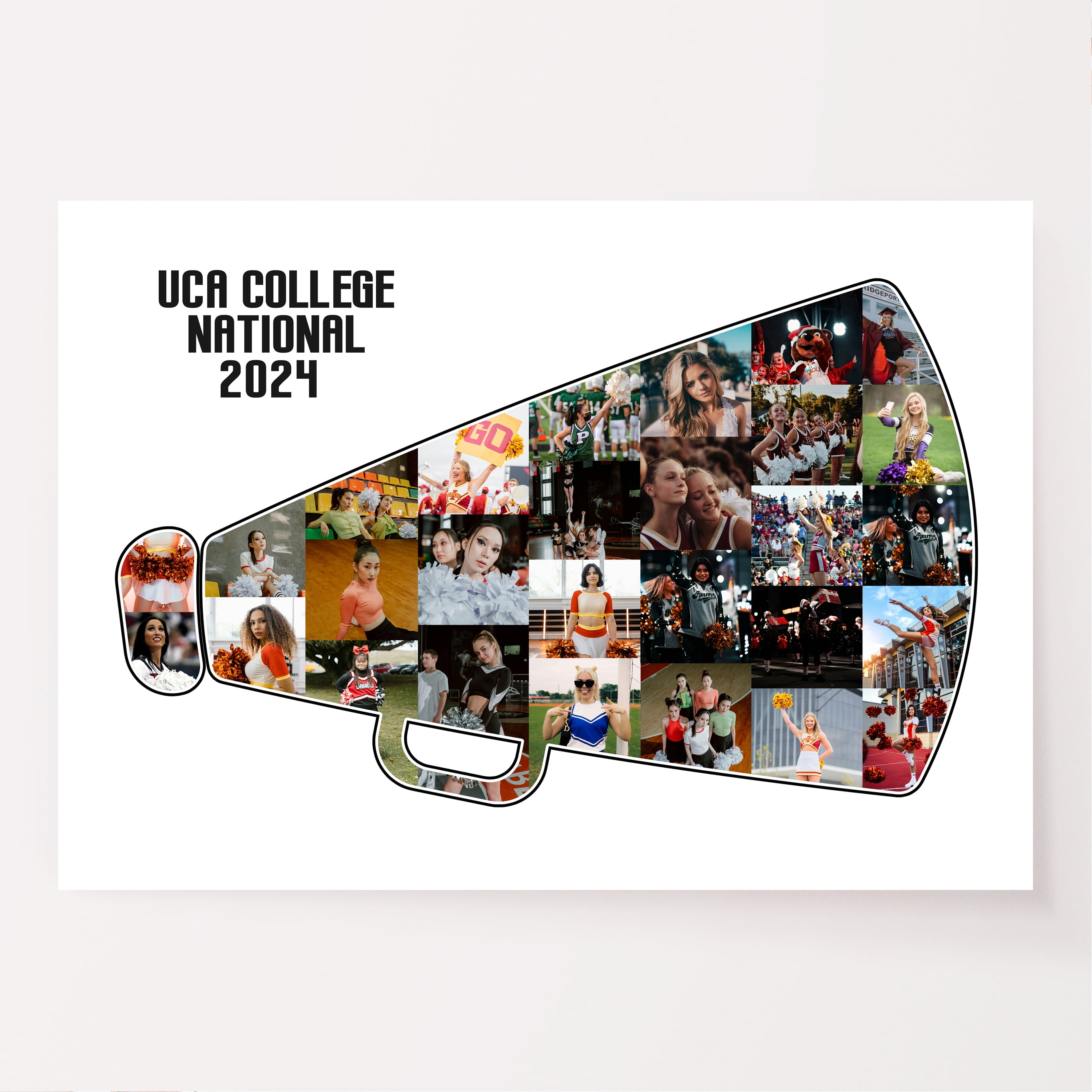 Cheerleader Photo Collage, Cheerleader Gift, Senior Cheer Bow Collage ...